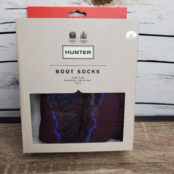 Hunter | Accessories | Hunter Boot Socks Medium Tall Red Blue Dulse ...
